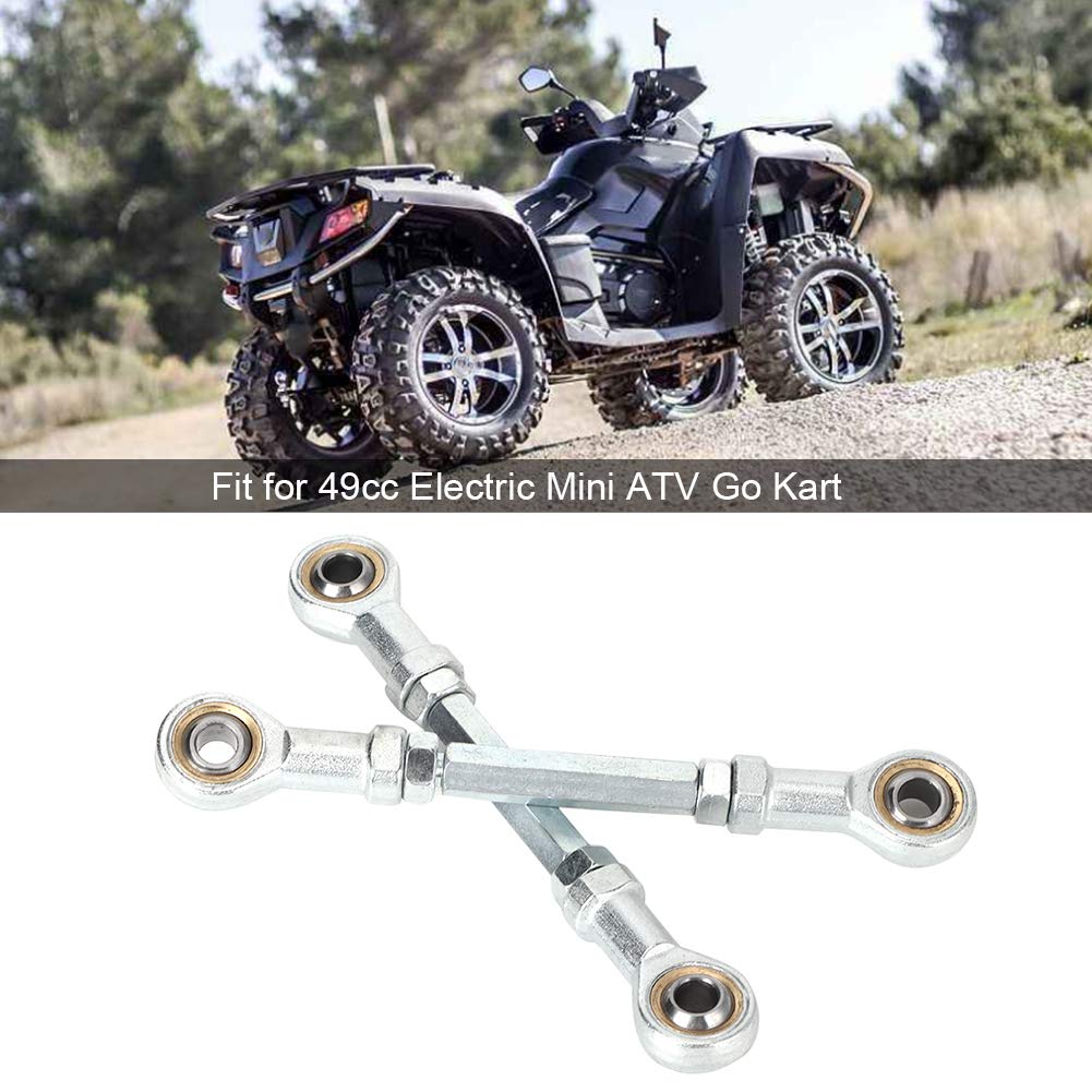 Steering Tie Rod Kit Ball Joint, Metal 2pcs 150mm -170mm 8mm Ball Joint for Electric Mini ATV Kart