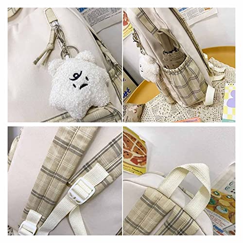Sage Green Backpack for School Sage Green Backpack for Teen Girls Kawaii Backpack Large-capacity Casual Rucksack (Grey/A)
