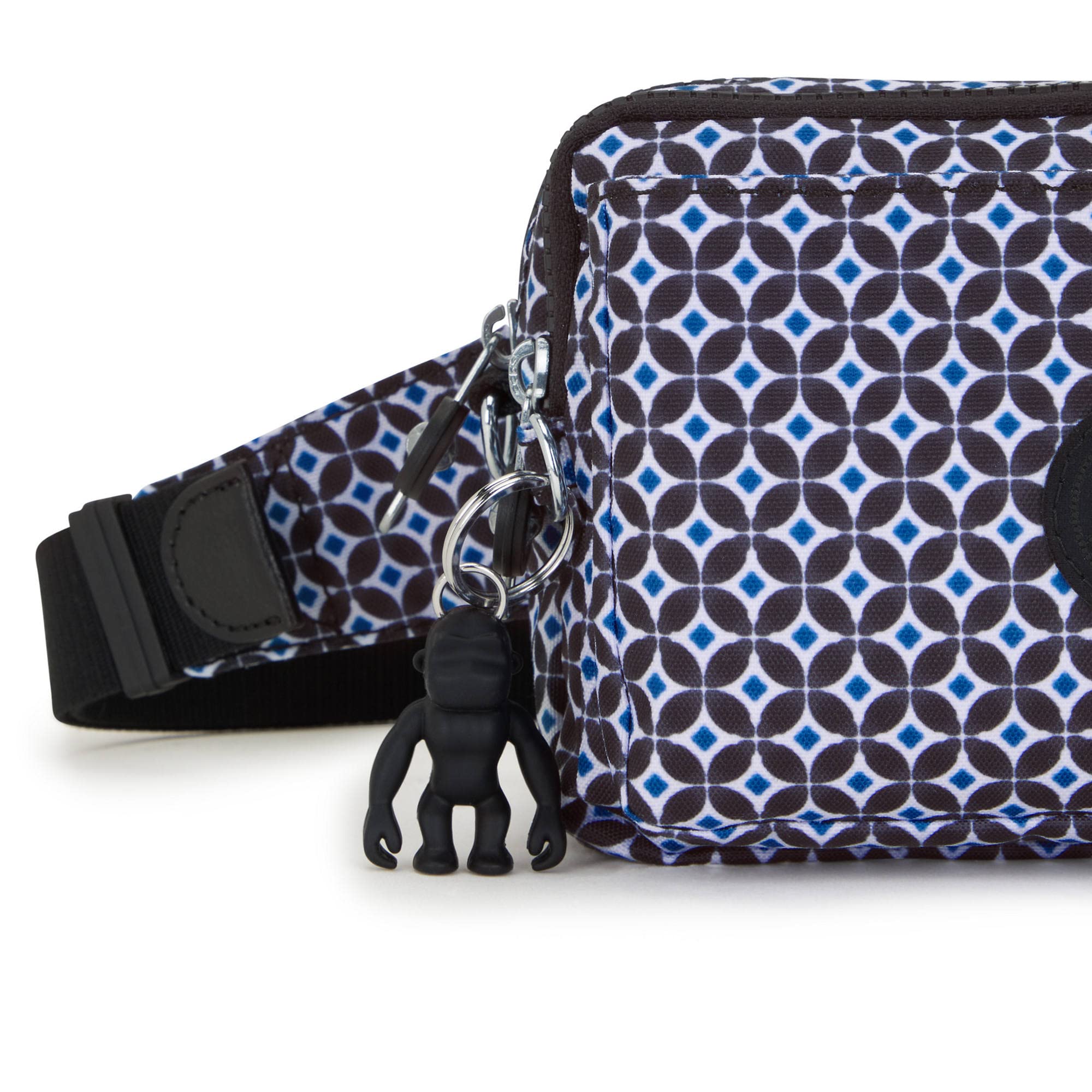 Kipling Womens Abanu Multi Bag, Lightweight, Adjustable Nylon Waist Pack With Multi-compartment Zip Pockets Crossbody Bag, Blackish Tile, 7.5 L X 5 H X 3.25 D US