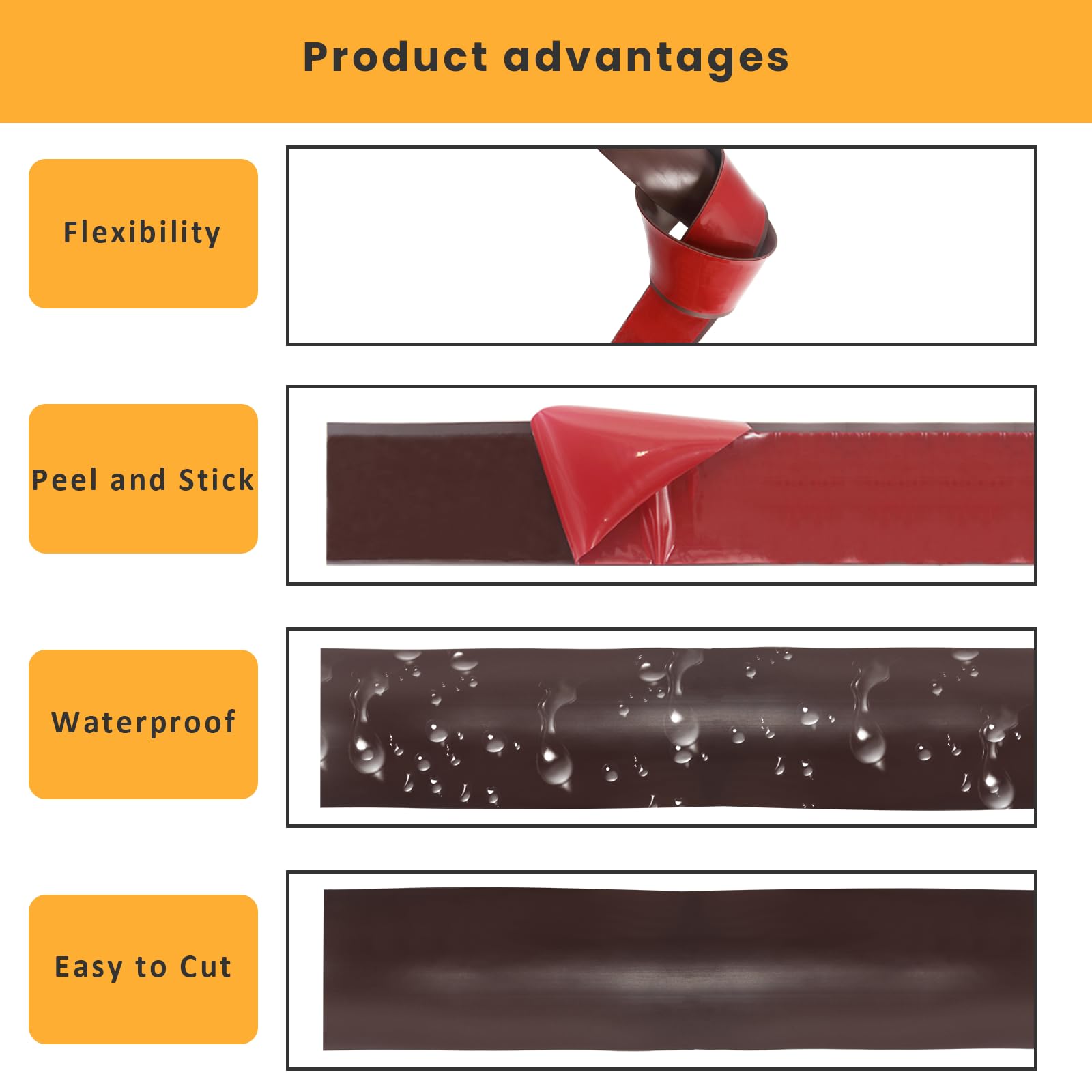 Floor Flat Transition Strip Self Adhesive Floor Vinyl Flat Divider Strip Floor Edge Trim Floor Gap Covering Joining Strip Carpet to Tile Transition Edging Trim with Strong Backing 4cm 3.28FT Coffee