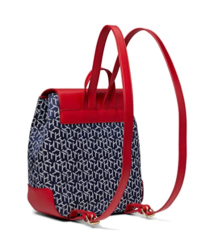 Tommy Hilfiger Sutton Flap Backpack Jacquard Navy/White/Tommy Red One Size
