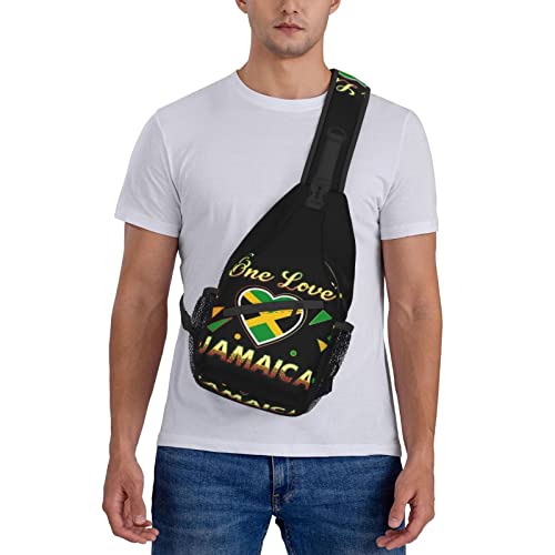 Cute Jamaica Flag Sling Bag Crossbody Chest Daypack Casual Backpack Jamaican Shoulder Bags for Women Men