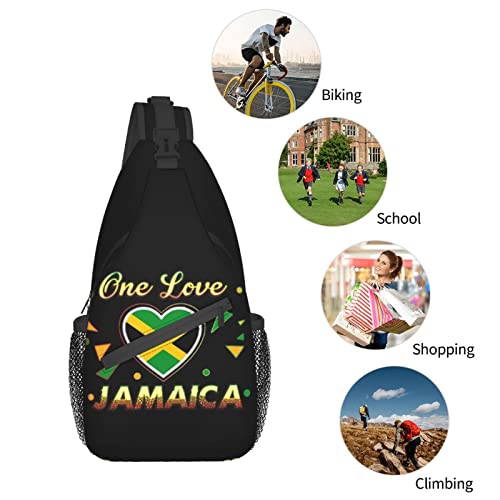 Cute Jamaica Flag Sling Bag Crossbody Chest Daypack Casual Backpack Jamaican Shoulder Bags for Women Men