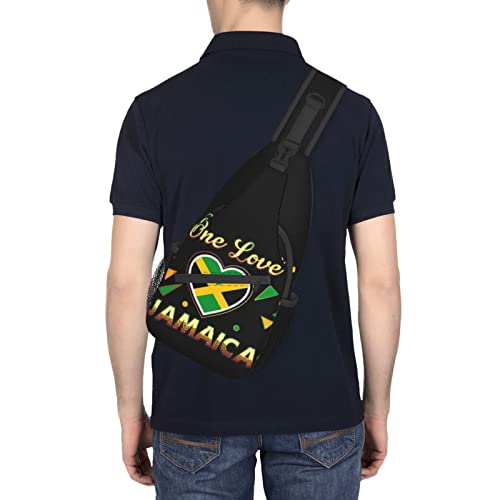 Cute Jamaica Flag Sling Bag Crossbody Chest Daypack Casual Backpack Jamaican Shoulder Bags for Women Men