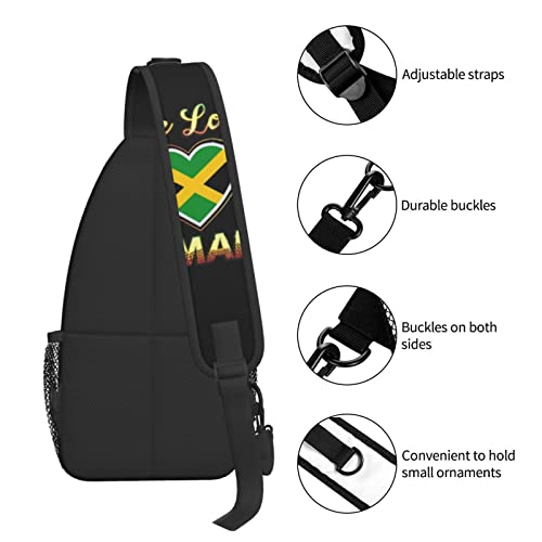 Cute Jamaica Flag Sling Bag Crossbody Chest Daypack Casual Backpack Jamaican Shoulder Bags for Women Men