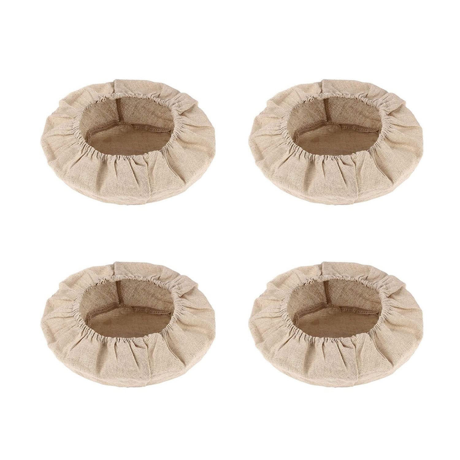 ZYAMY 4pcs Round Bread Proofing Basket Cloth Liner 10" Rattan Baking Dough Basket Cover Natural Rattan Banneton Proofing Cloth