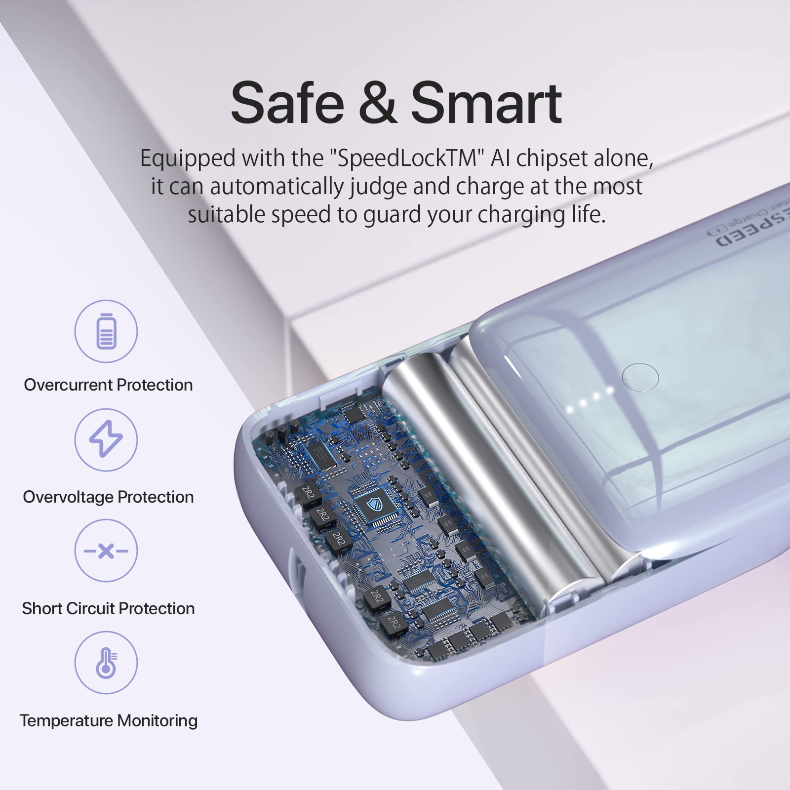 MOVE SPEED 10000mAh Portable Charger Mini Cute for Girls, PD20W Fast Charging QC3.0 External Battery Pack, Mini-Size 180g, Power Bank for iPhone, Samsung Galaxy, Android Phone, iPad,iWatch, Purple