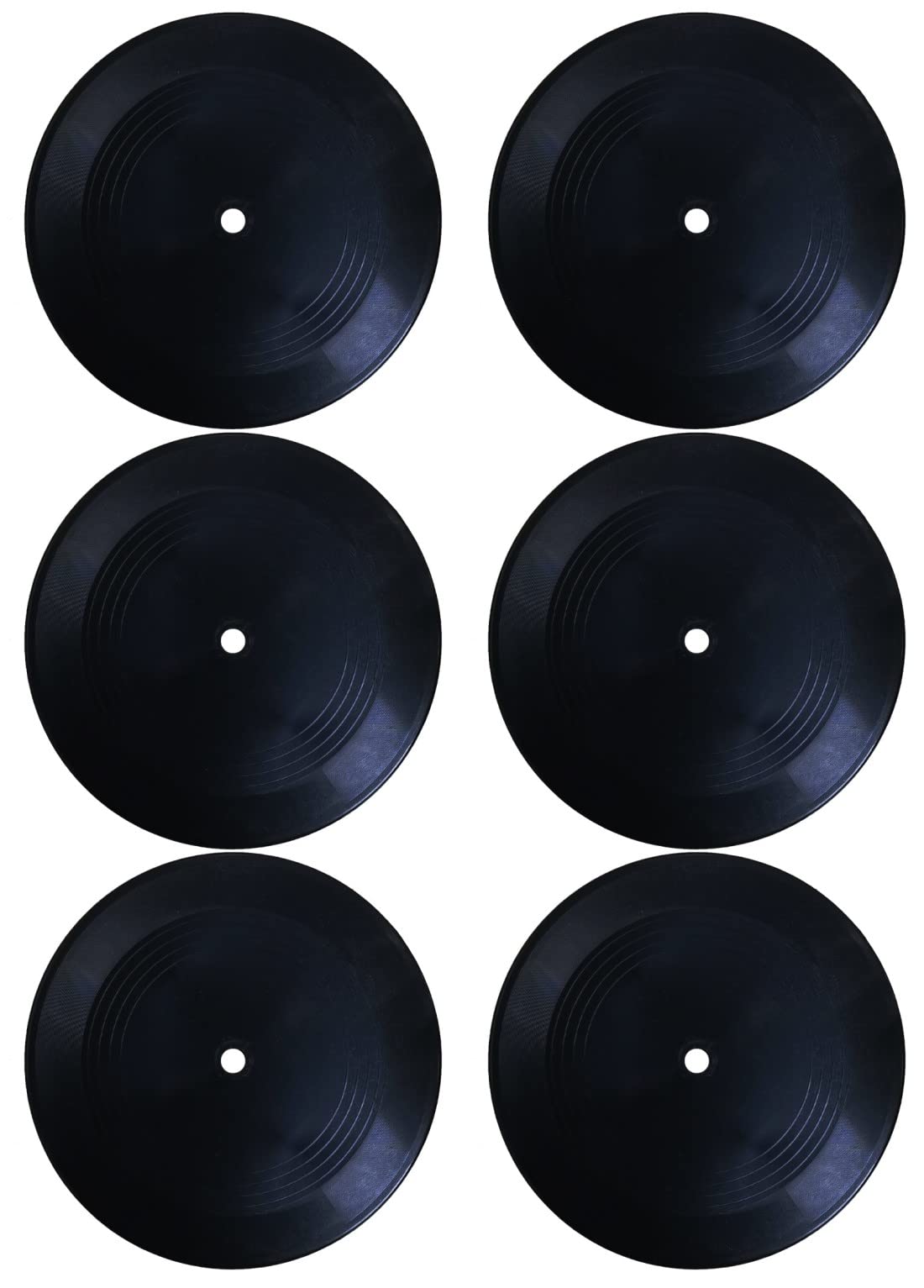 MINI ZOZI 7 inch Blank Vinyl Records Black Fake 6 PCS in 1 Pack for Indie Aesthetic Room Decor or Home Decor on Wall for Bedroom or Living Room Discos Music Studio Hip Hop Decorative Half Dozen