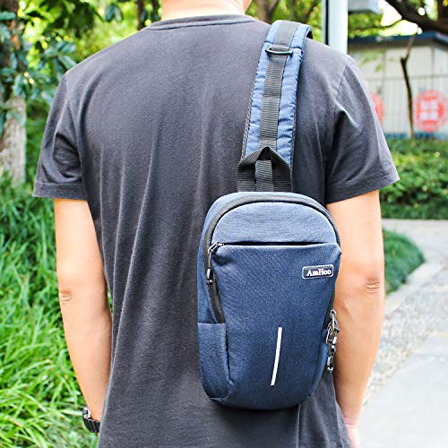 AmHoo Sling Backpack Anti Theft Waterproof Crossbody Bag Fashion Daypack Blue