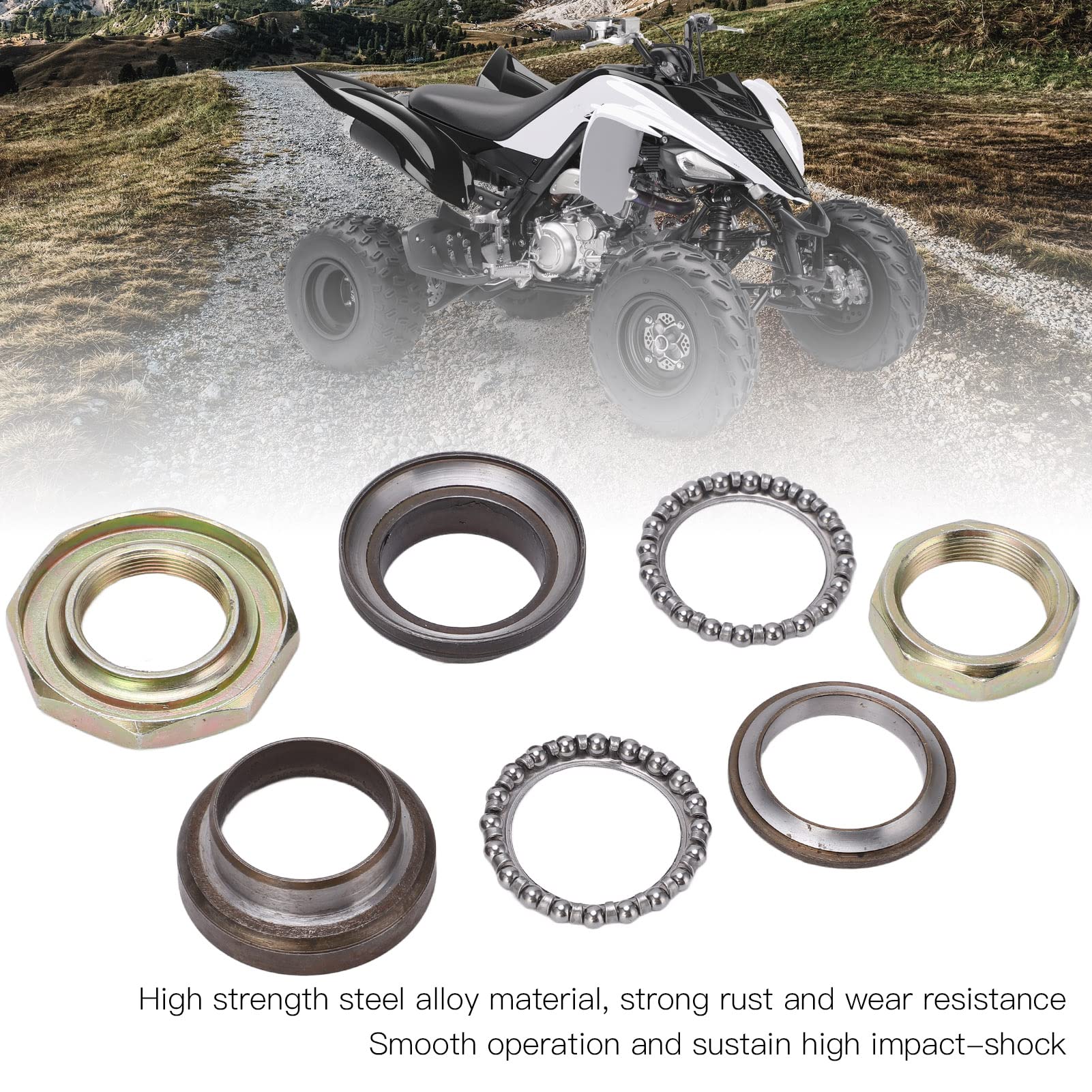 Syrisora Motorcycle Front Fork Steering Stem Bearings Kit Steel Alloy for GY6‑50/60/80CC Go Karts Scooters ATV UTV