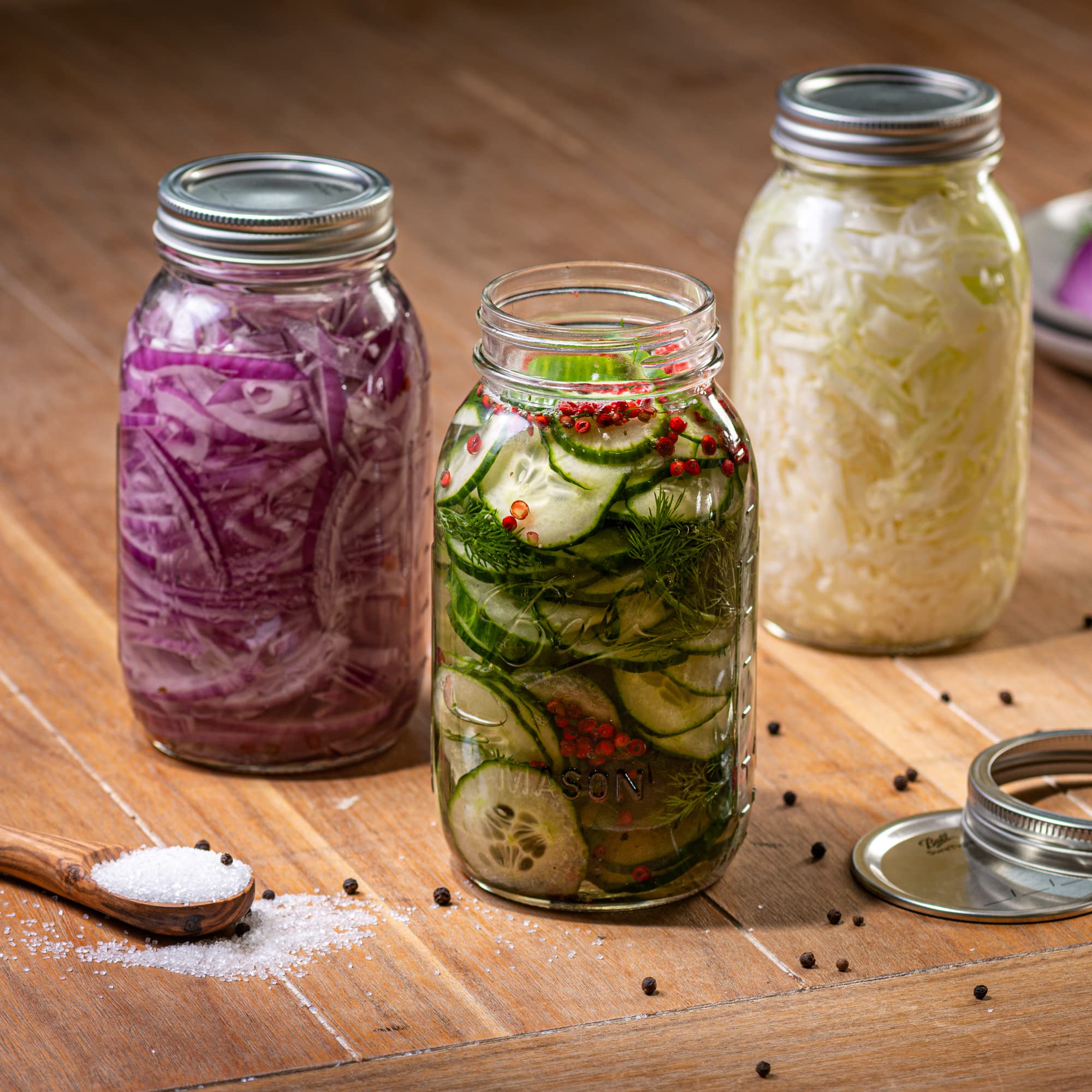 Regular Mouth 32 oz (Quart) mason Jars (24-Pack) with Lids and Bands Bundled with KangarooBands Jar Opener, and Package Of Jar Labels | Canning, Fermenting, Pickling, DIY Decors Projects