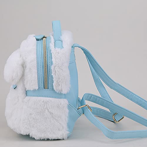 Cute Small Furry Cinnamoroll Dog Melody Backpack Plush Backpack Cute Girl Bag My Melody (white)