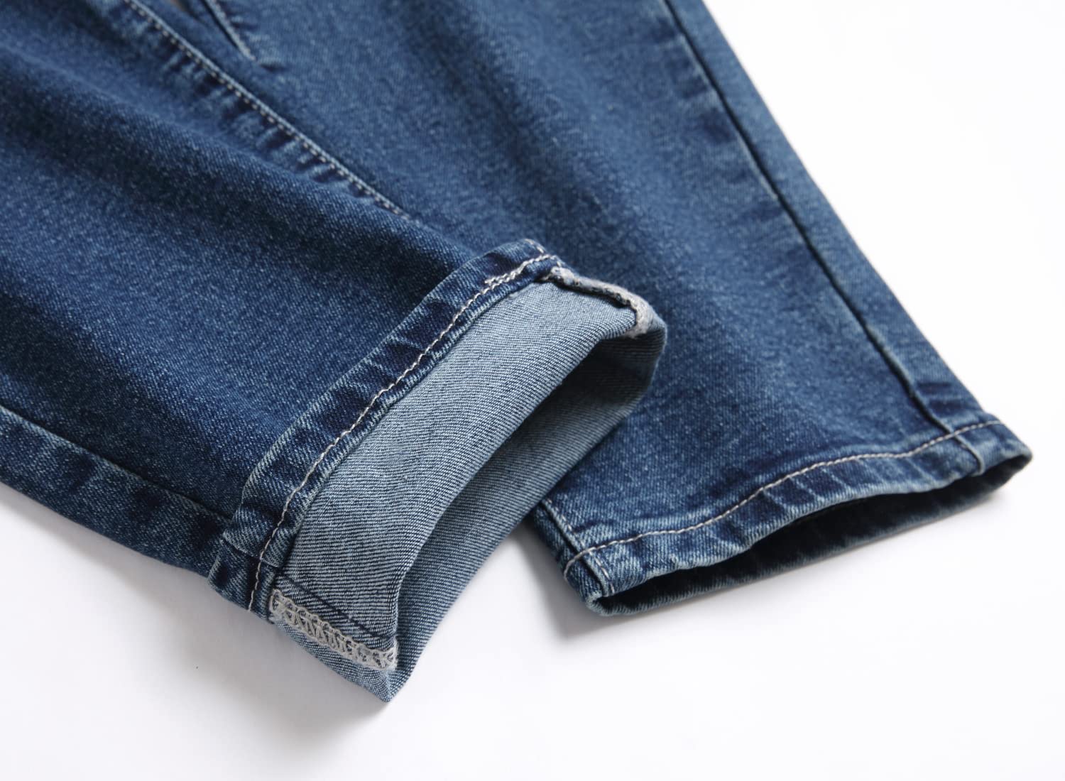 Men's Blue Mid Waist Skinny Fit Stretch Comfy Premium Washed 5-Pockets Fashion Denim Jeans Pants,Y2261,42