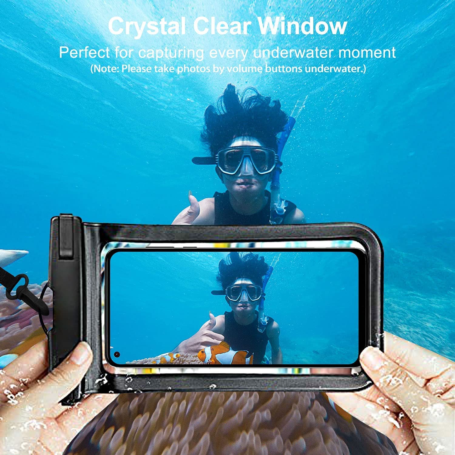 Hapylasty Universal Waterproof Phone Pouch, IPX8 Waterproof Case Phone Dry Bag Pouch for iPhone 14 13 12 11 Pro Max XS Plus Samsung Galaxy, Floating Large Cellphone Dry Bag for Beach Swimming Pool,