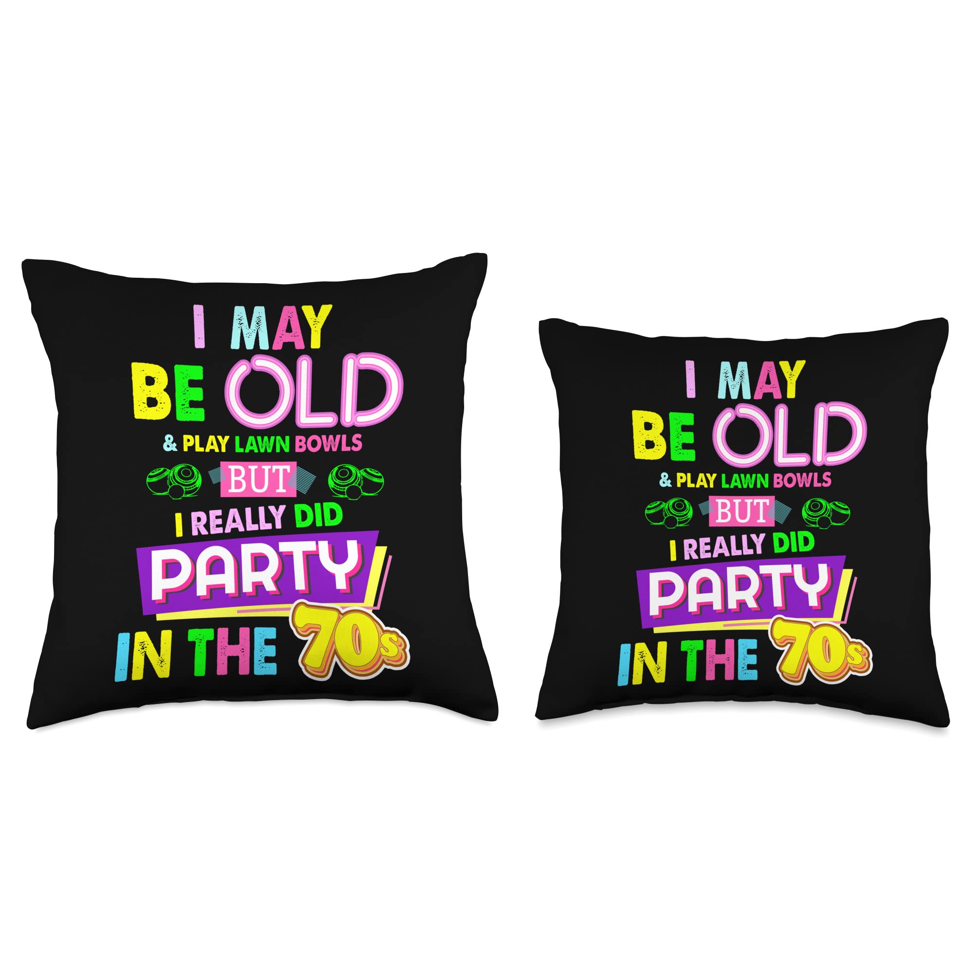 Lawn Bowls Outfit Idea For Women & Funny 70s Lawn Bowling Throw Pillow