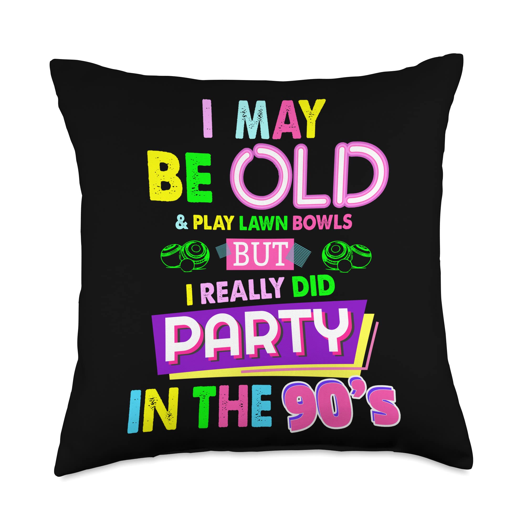 Lawn Bowls Outfit Idea For Women & Funny 90s Lawn Bowling Throw Pillow