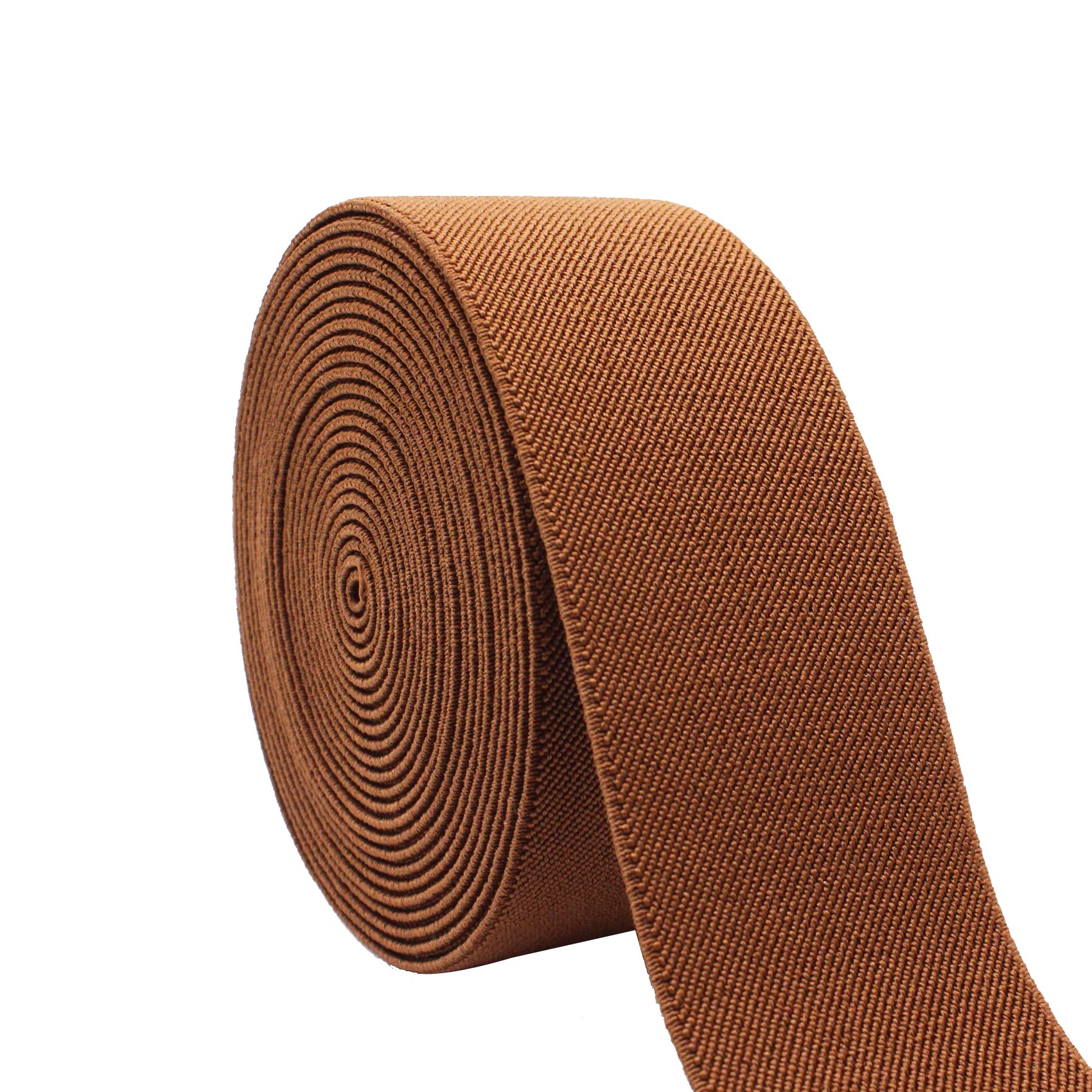 Dortrue 2 Inch 5 Yards Brown Sewing Elastic Band Heavy Stretch High Elasticity Elastic Spool for Sewing Pants Waistband, Straps, Craft DIY Projects