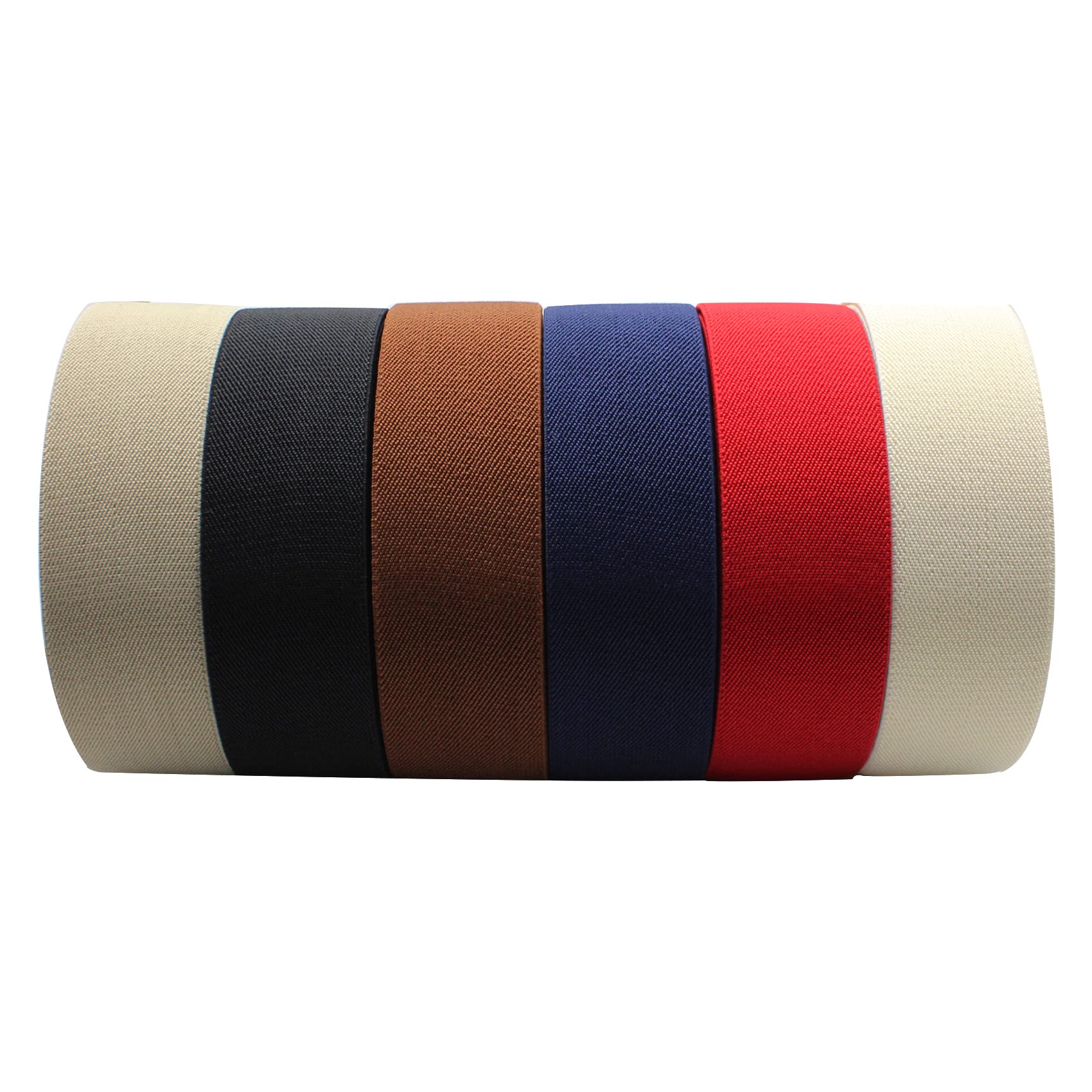 Dortrue 2 Inch 5 Yards Brown Sewing Elastic Band Heavy Stretch High Elasticity Elastic Spool for Sewing Pants Waistband, Straps, Craft DIY Projects