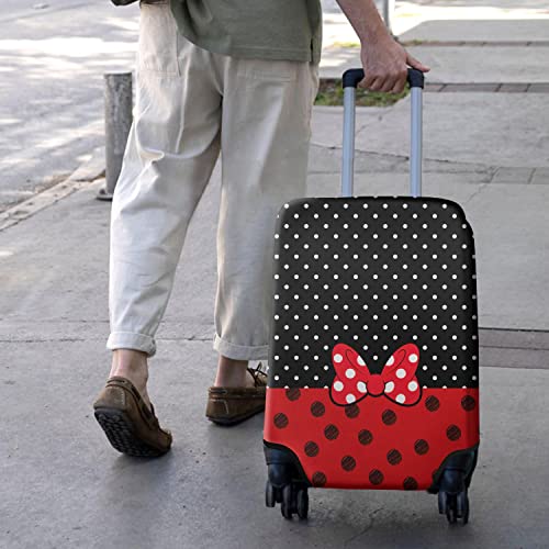 dicilly Luggage Covers for Suitcase Washable Suitcase Cover Red Bow Baggage Covers Fit 29-32 Inch Luggage (Go Travel)