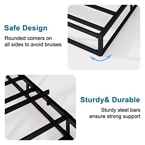 Gdduck Box Spring Full, 5 Inch Metal Full Size Box Spring Only Basics Bed Base, Mattress Foundation,Black Sturdy Heavy Duty Structure with Cover, Noise Free,Easy Assembly