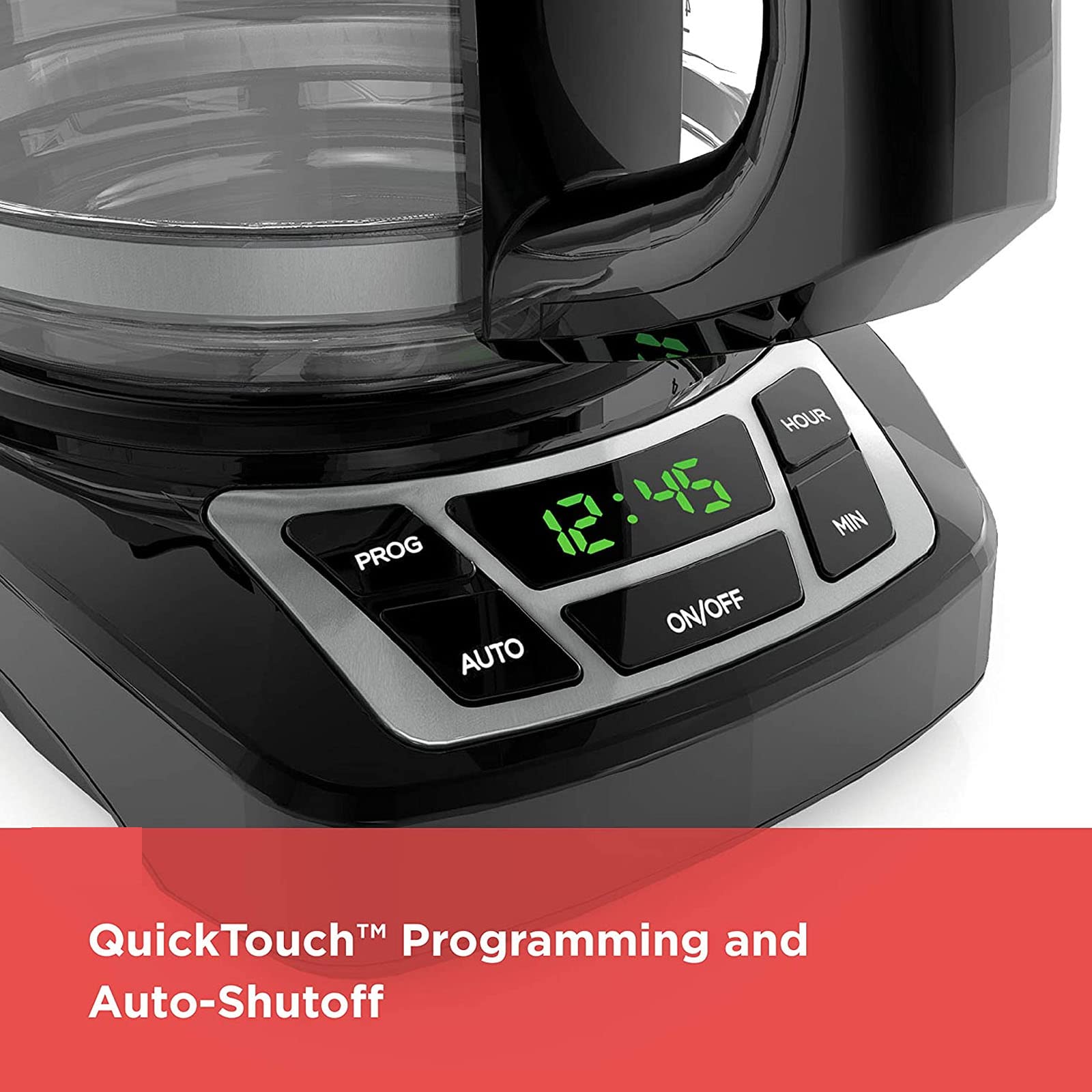 Nozaya 12-Cup Countertop Coffee Maker - Programmable Coffee Machines, Easy to Use & Clean(Black)