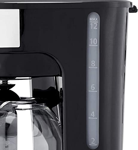 Nozaya 12-Cup Countertop Coffee Maker - for 8-10 People, Easy to Clean, Black