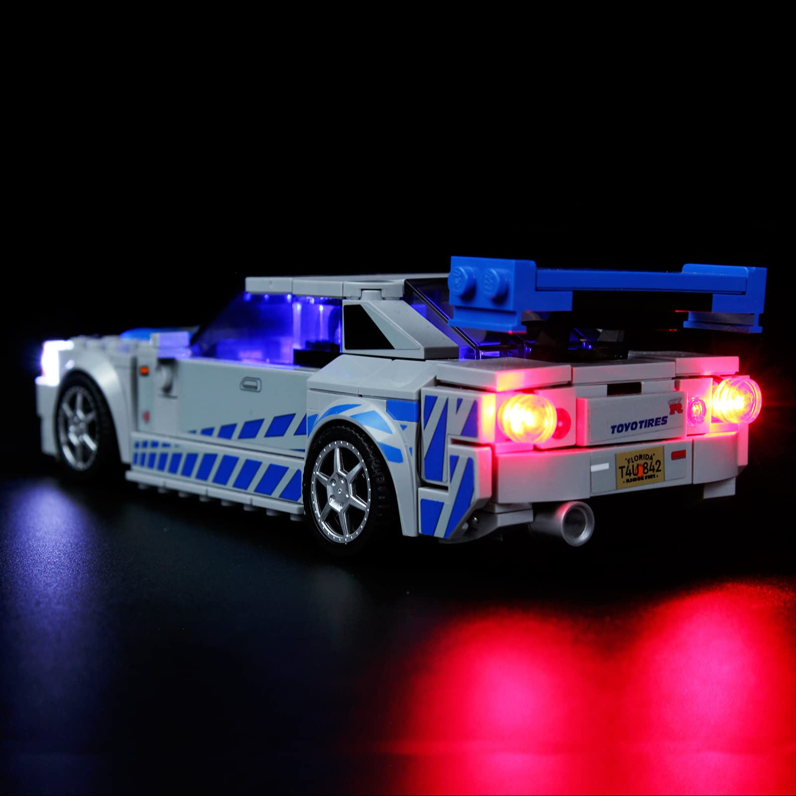 ANGFJ LED Light kit for Lego Speed Champions 2 Fast 2 Furious Nissan Skyline GT-R (R34) Race Car 76917 (Not Include Lego Set)