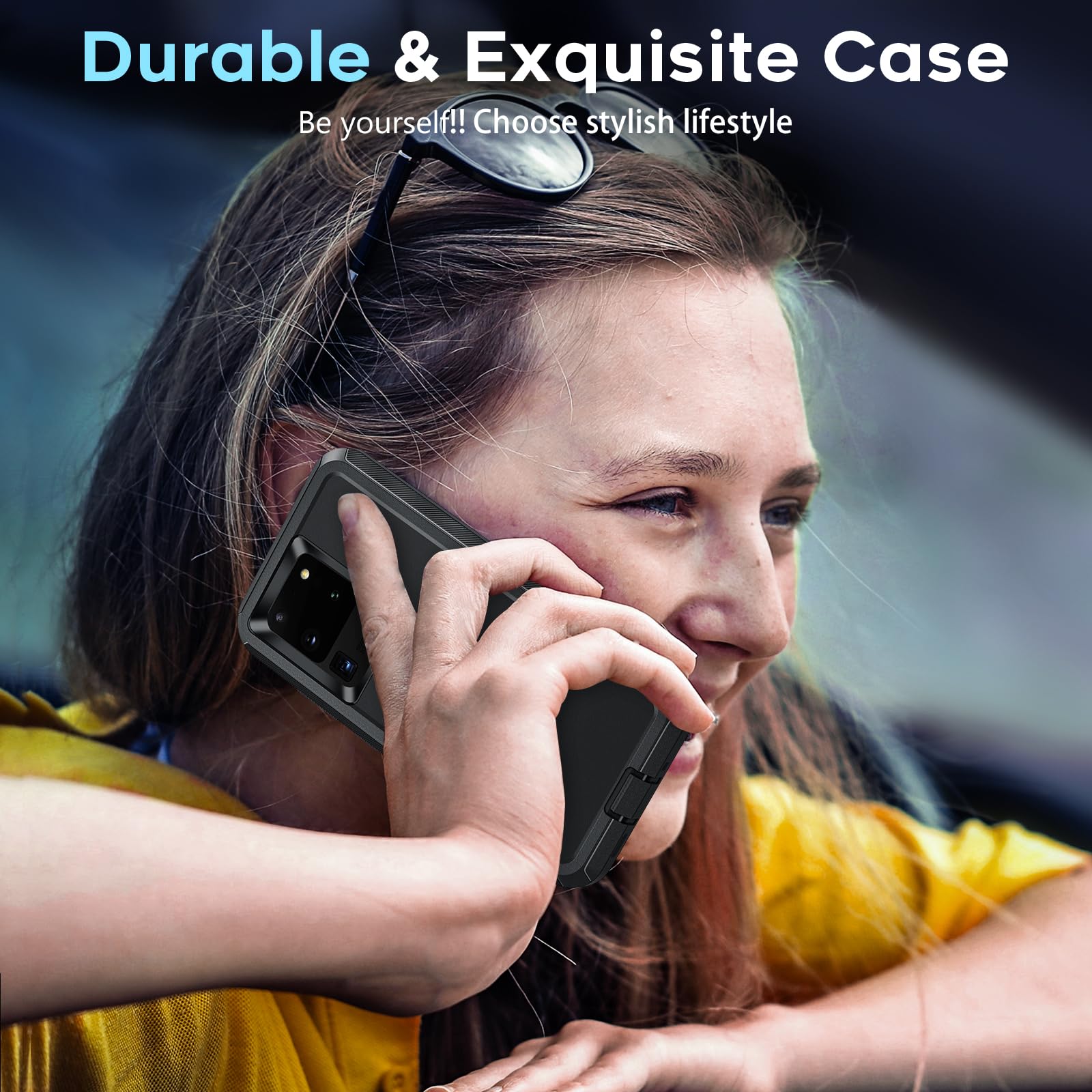 LeYi Compatible for Samsung S20 Ultra Case: Heavy Duty 3 in 1 Samsung Galaxy S20 Ultra Case, Military Grade Shockproof Phone Case Cover for Samsung Galaxy S20 Ultra (Black)