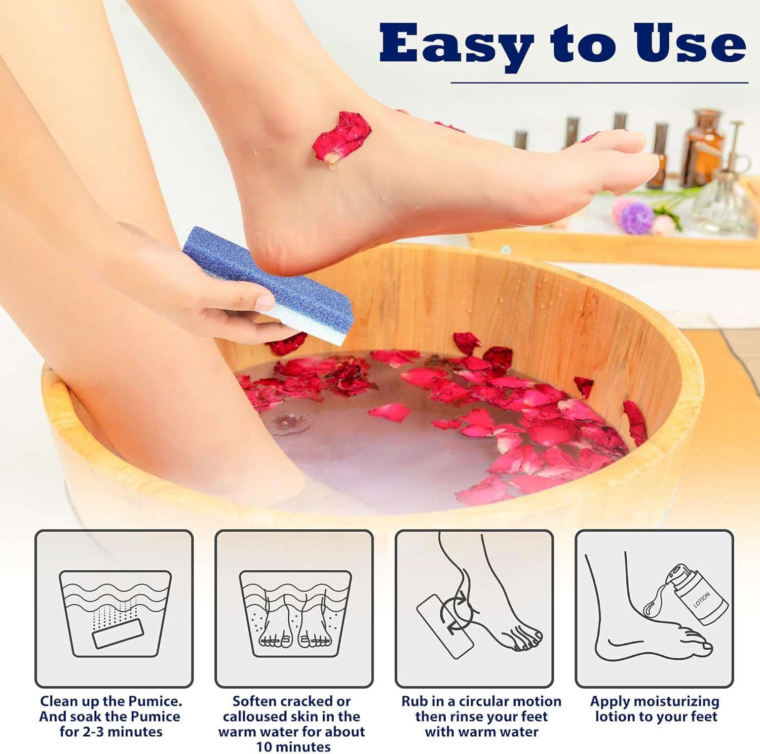 Professional Pedicure Foot Pumice Stone for Feet Skin Callus Remover and Scrubber for Dead Skins 2 Sided (Pack of 2)