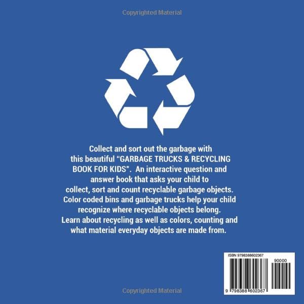 GARBAGE TRUCKS & RECYCLING BOOK FOR KIDS: Educational recycle trash truck book for toddlers, preschool & kindergarten age kids. (FUNdamentals series)