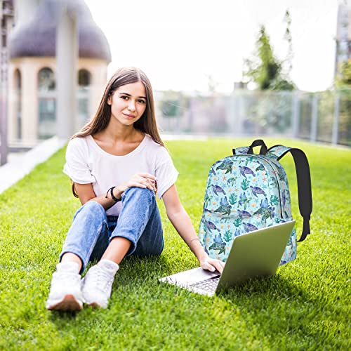 Nmbvcxz Sea Turtle Backpack for Women 17 inch Travel Casual Laptop Backpack Lightweight Waterproof Durable Hiking Daypack