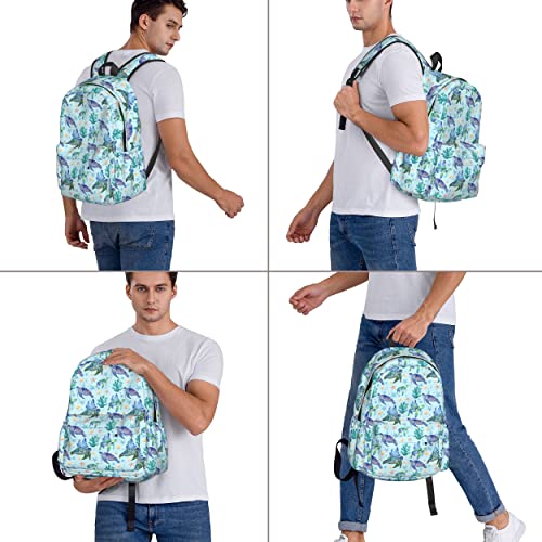 Nmbvcxz Sea Turtle Backpack for Women 17 inch Travel Casual Laptop Backpack Lightweight Waterproof Durable Hiking Daypack