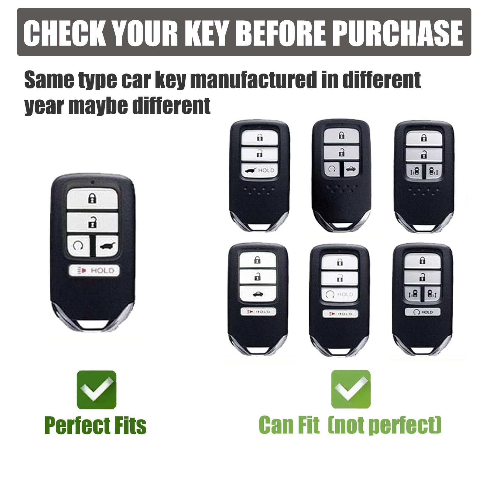 Gematay for Honda Key Fob Cover with Keychain Lanyard, Soft TPU Key Fob Protector Compatible with Honda Accord Civic CRV Pilot Odyssey Smart Key Case Holder