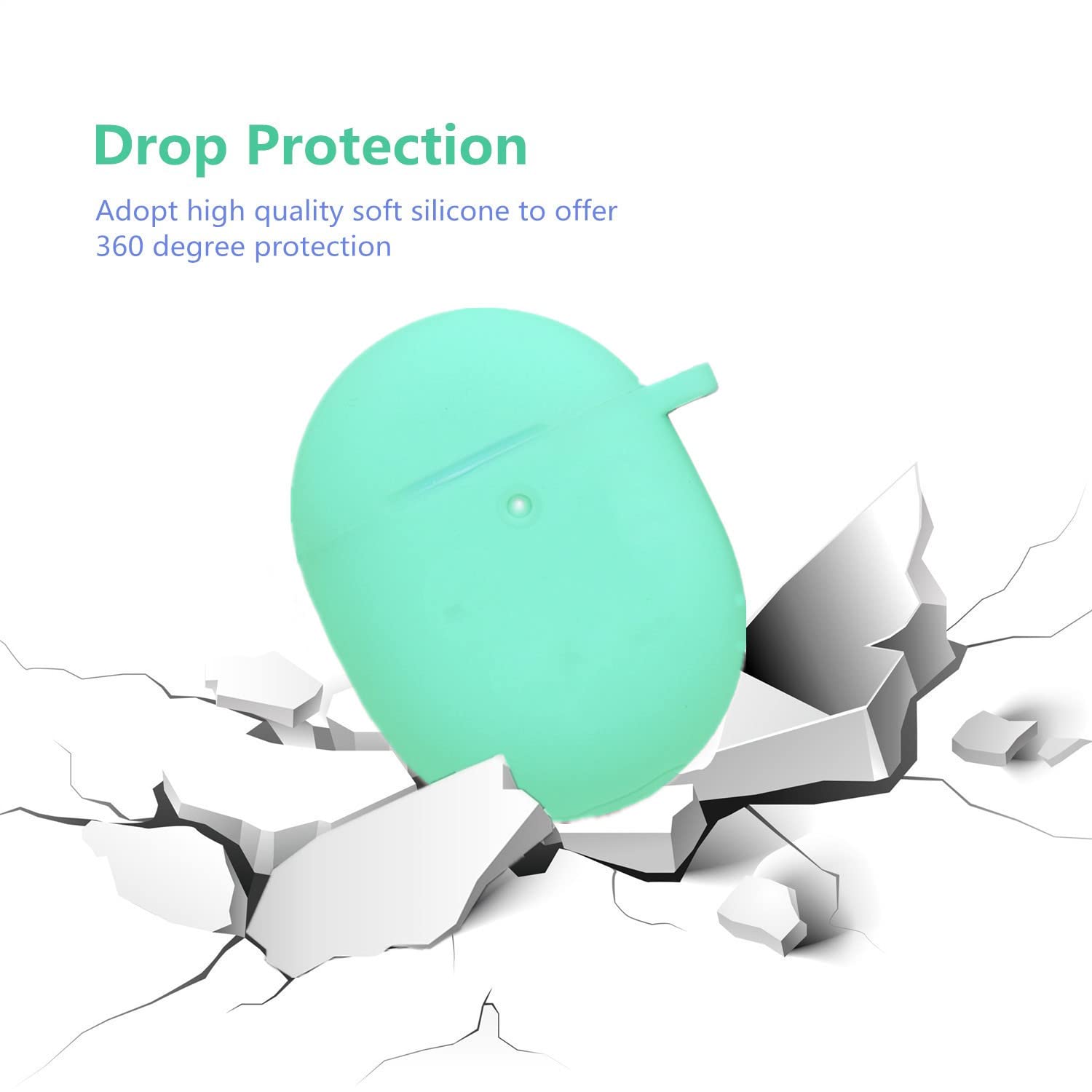 for Google Pixel Buds Pro Case Cover with Keychain,Cute Silicone for Pixel Buds Pro Charging Case Protective Cover with Flowers Carabiner Key Chains for Google Buds pro case for Women Girls (Green)