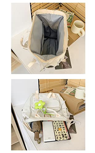 KOWVOWZ Large Kawaii Aesthetic Back to School Bookbags for Girls College Travel Daypack Cute Backpack (White)