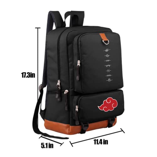 Ramcpd Unisex Anime Graphics Printed School Backpack for Boys Girls 17inch Large Capacity Laptop Bags Lightweight Travel SchoolBag, Black