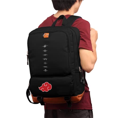 Ramcpd Unisex Anime Graphics Printed School Backpack for Boys Girls 17inch Large Capacity Laptop Bags Lightweight Travel SchoolBag, Black