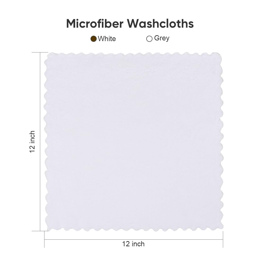 Orighty Washcloths 48 Pack, Ultra Soft Face Cloths 12 x 12 inch, Absorbent & Quick Drying Coral Velvet Washcloth Bulk, Multi-Purpose Face Cloth for Household, Cleansing and Sport (White)