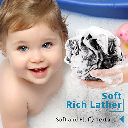 FARMOGA Bath Sponge Shower Loofah Soft Mesh Body Wash Scrubber Exfoliator Puff Shower Sponge Essential Skin Care for Women & Men Bathing Tool