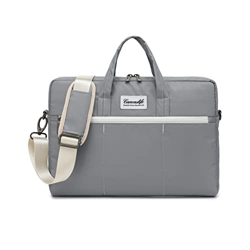 canvaslife Pattern 15 inch Canvas Waterproof Laptop Shoulder Messenger Bag for 14 inch to15.6 inch Laptop 15 Laptop Case (grey)