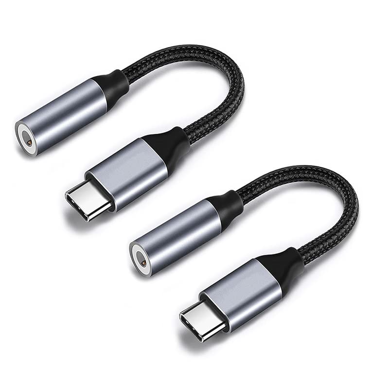 Accessonico 2 Pack Headphone AUX Adapters for Google Pixel 7 Pro 6 6a 5 4 3XL, Hi-Fi Sound Quality, USB Type C Male to 3.5mm Female Jack