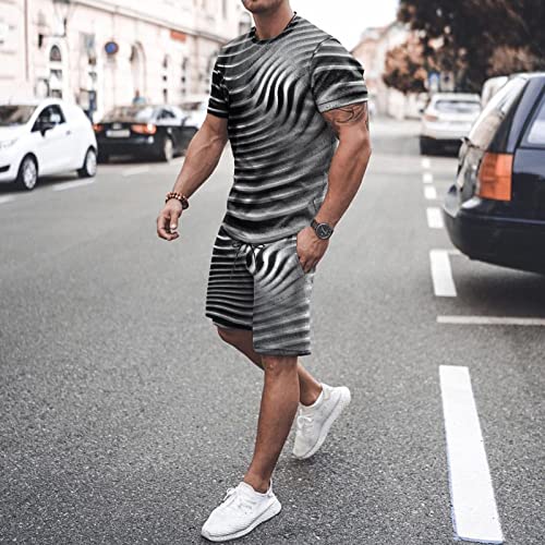 DUOWEI Men Fleece Sweat Suits Mens Shirt Shorts Pants Suit 38s Suit Black