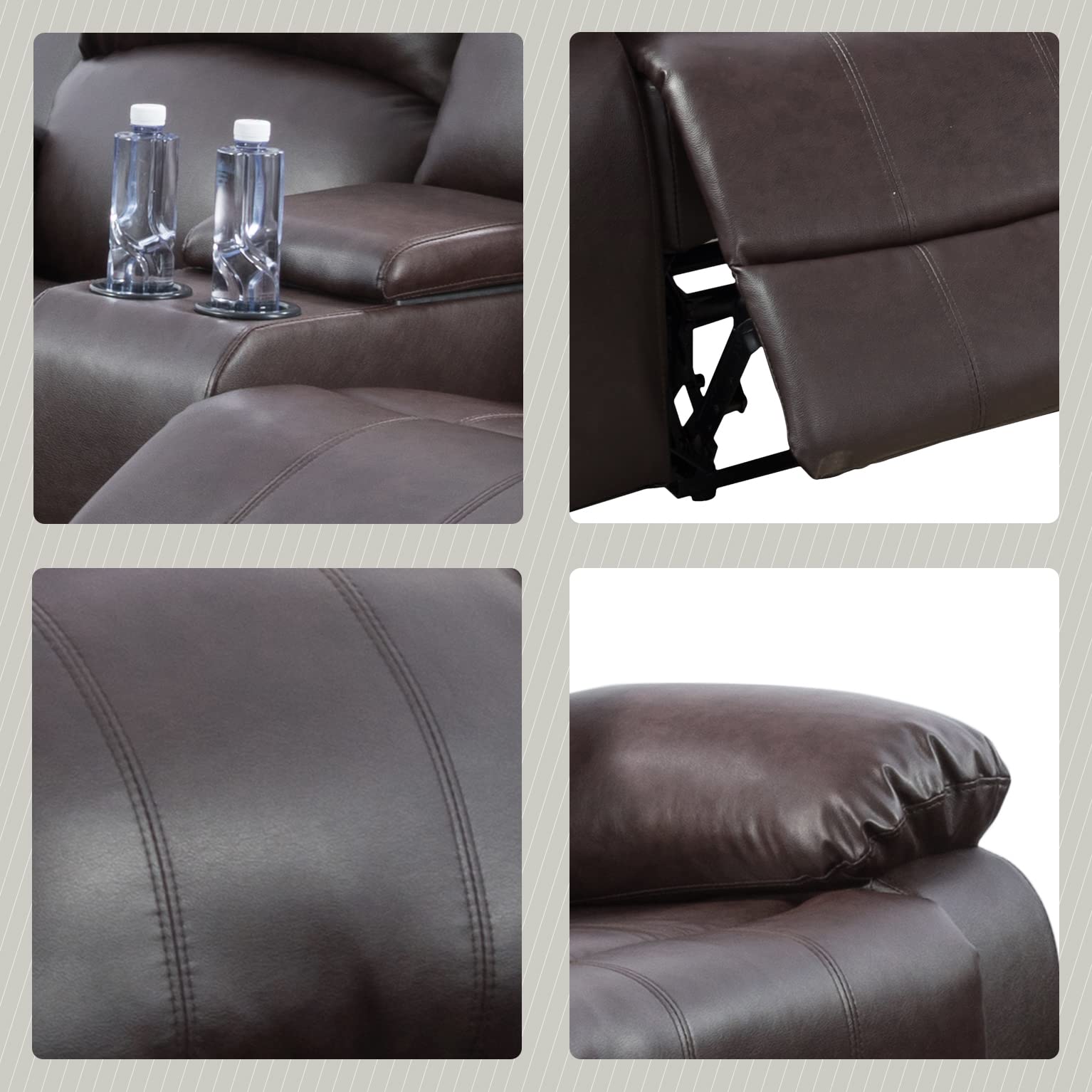 Beverly Fine Furniture Alpine Living Room Recliner Set Include Love seat, Sofa, 2-Piece