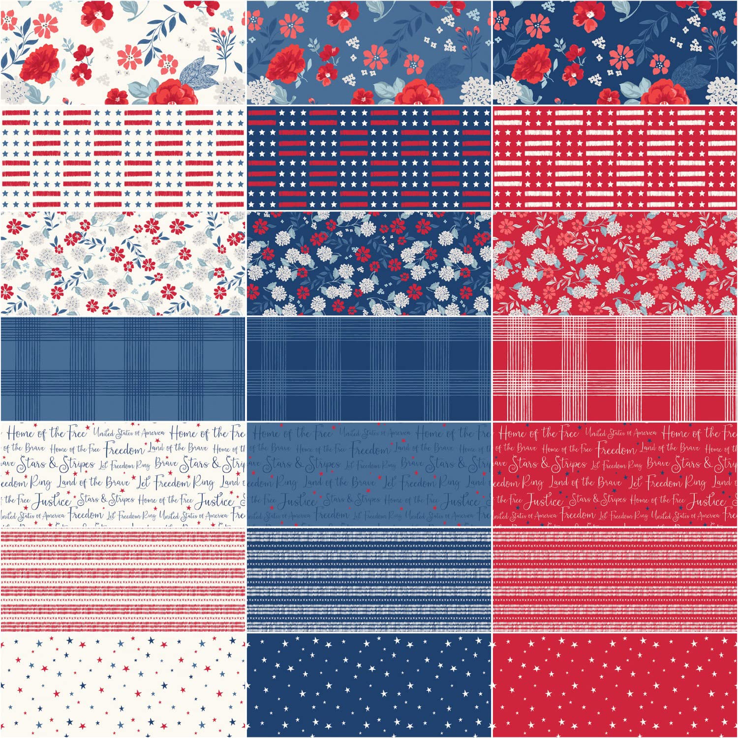 Jen Allyson Land of The Brave Rolie Polie 40 2.5-inch Strips Jelly Roll Riley Blake RP-13140-40