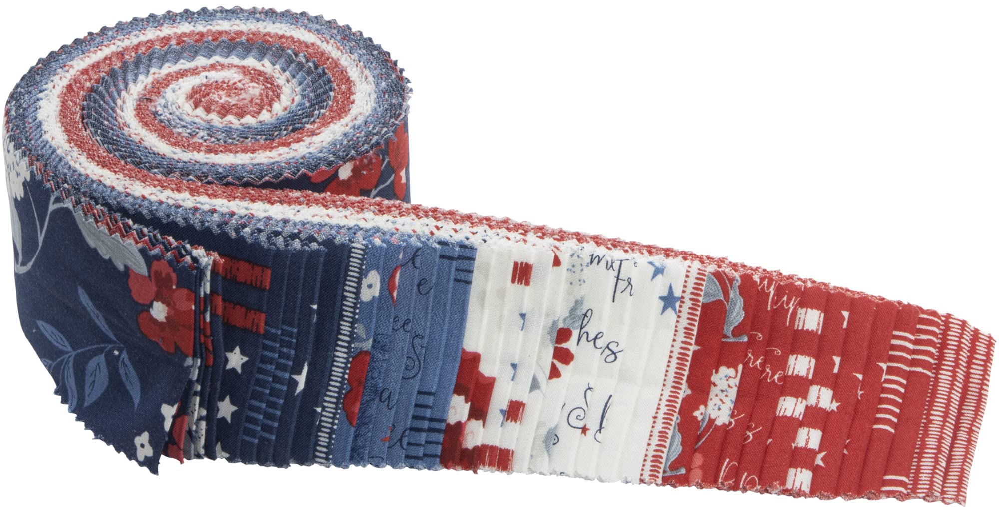 Jen Allyson Land of The Brave Rolie Polie 40 2.5-inch Strips Jelly Roll Riley Blake RP-13140-40