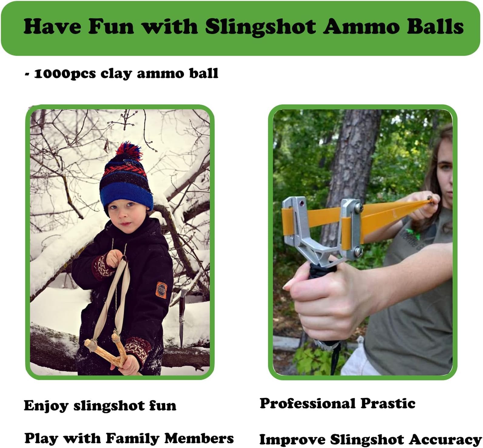 Timbocca 1/2 Inch Slingshot Ammo, 1000pcs Extra Large Magnetic Biodegradable Clay Sling Shot Ammo Ball 0.50" Caliber (12mm - 13mm) for Hunting and Target Practice