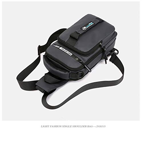 Shoulder Backpack Sling Chest Crossbody Bag Cover Pack Messenger Daypack Rucksack Bicycle Sport With USB Charging Port (Black)