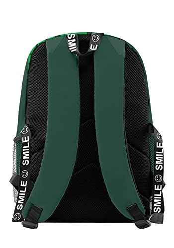 AMOMA Unisex Anime One Piece Daypacks Cosplay Luffy 3D Printed Lightweight Casual Multipurpose Canvas Backpack(One Size,Z-Green)
