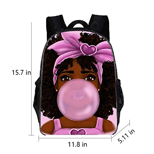 Alyfyto African Girls Backpack Cartoon is Cute, Lightweight, Breathable, Wear-Resistant, S-Shaped Thickened Shoulder