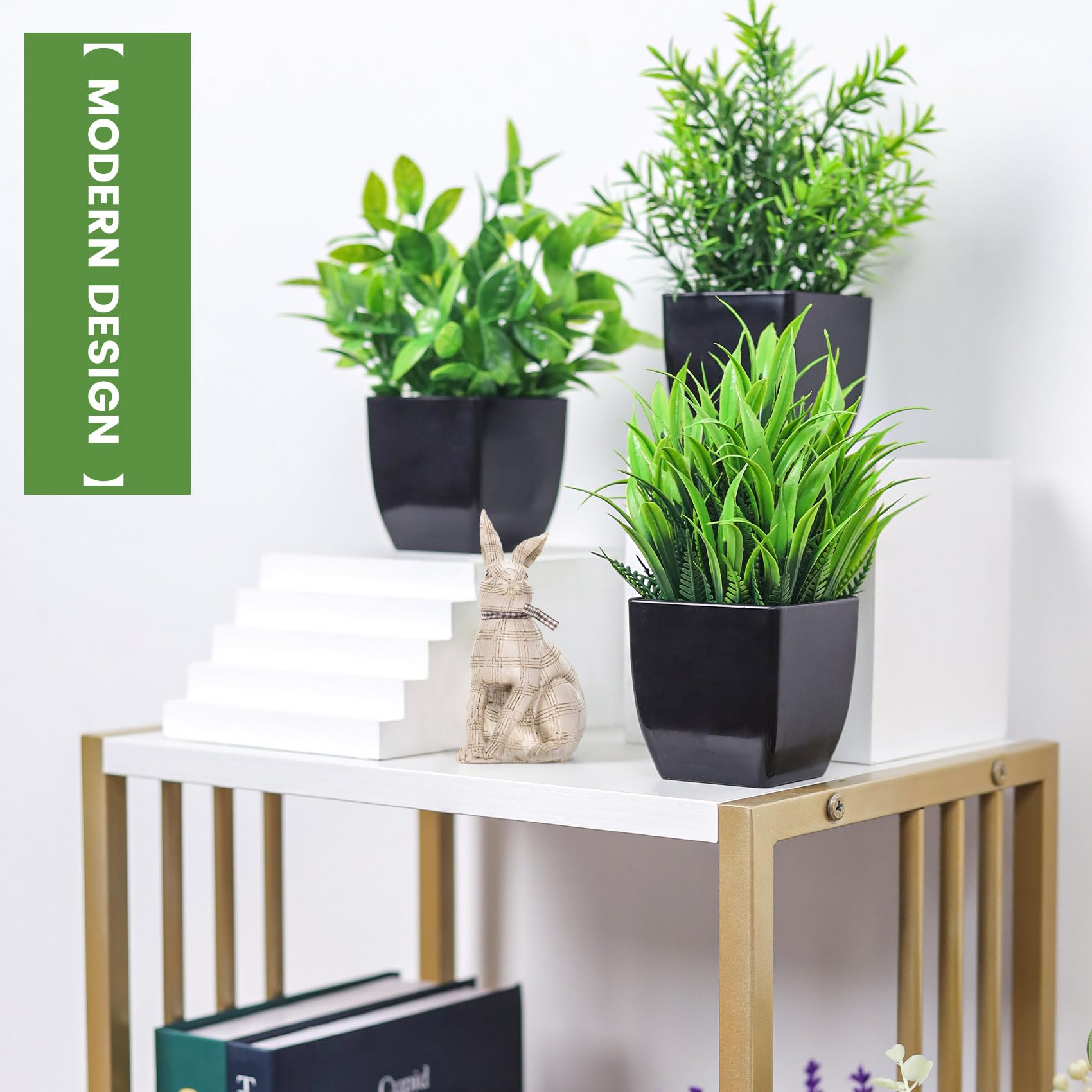Der Rose 6 Pack Small Fake Plants Artificial Potted Faux Plants in Pot for Home Office Farmhouse Bathroom Shelf Decor Indoor